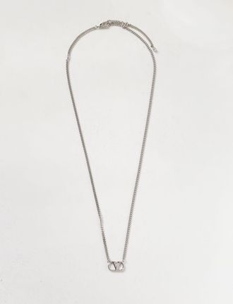 Valentino Garavani Collier VLogo Signature en laiton chrom&eacute;