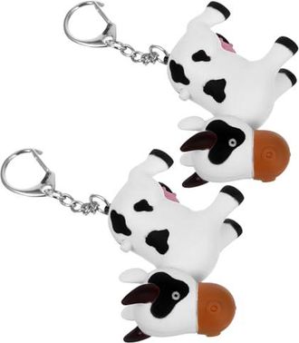 BESTONZON Lot de 2 Porte-Cl&eacute;s LED Animaux de Dessin Anim&eacute; Lumineux et Sonores M&eacute;tal Robuste Petit Format Pratique D&eacute;coration Suspendue pour Paquet ou Cl&eacute;s Ornem