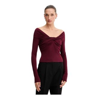 Patrizia Pepe Langarmshirt mit Raffung - - Tops - Damen - Braun - XS