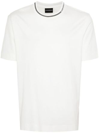 Emporio Armani t-shirt &agrave; col &agrave; logo - Blanc