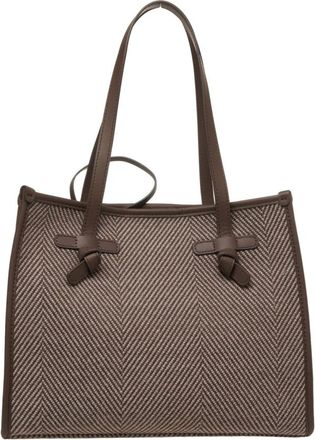 Gianni Chiarini Femme, Sacs, Brun, Taille: ONE Size Sac Shopper Marron avec Motif Herringbone