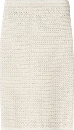 Fabiana Filippi Femme, Jupes, Blanc, Taille: 36 FR Jupe crayon en coton rayé avec paillettes