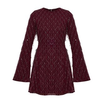 Rotate Kleid mit schimmernden Fransen - - Dresses - Damen - Rot - L