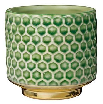 Bloomingville Pot de Fleur Home - Pots de Fleurs d&eacute;coratifs Couleur pour int&eacute;rieur Style r&eacute;tro cr&eacute;atif S (10 cm &oslash;), Vert, C&eacute;ramique