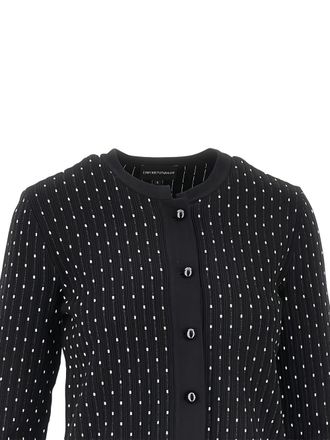 Emporio Armani Studded Cardigan - Black