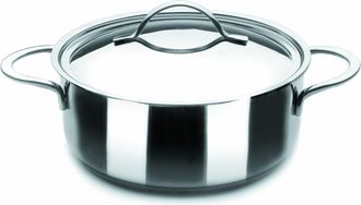 Ibili Kasserolle Noah mit Deckel 24 cm aus Edelstahl/Metall, Silber, 2-Einheiten