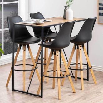 Furniture To Go Furniture To Go - Table de bar 120x60x105 cm d&eacute;cor ch&ecirc;ne et m&eacute;tal noir - fynca
