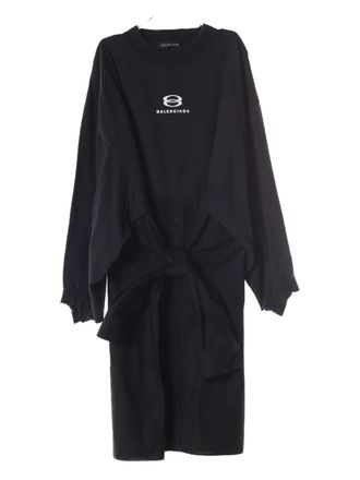 Balenciaga robe à logo brodé (années 2010) - Noir