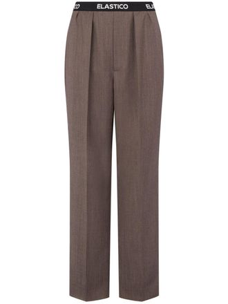 Moschino pantalon en laine vierge - Marron