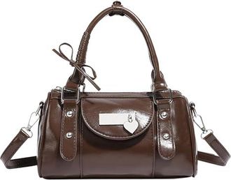 Generic Sac de bowling de ballet en cuir synth&eacute;tique - Couleur unie - &Eacute;l&eacute;gant - Avec bandouli&egrave;re, caf&eacute;, 225.00x125.00x105.00mm