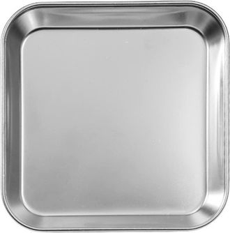 BESTONZON Essensteller Edelstahl Teller Lebensmittel Teller Metall Obst Platte Grill Platte Steak r Snack Schalen Dessert Portion Tablett für Grill 14X14cm Silb