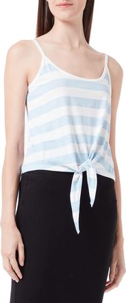 Only Womens ONLMAY S/L Knot Short Stripe JRS Top, Cashmere Blue/Stripes:Cloud Dancer (kia), XS