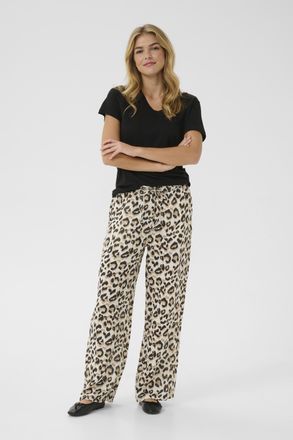 Cream Casual Hose Loose fit leopard