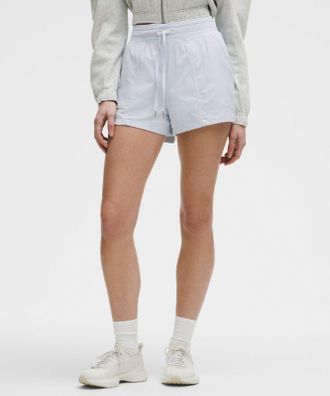 lululemon Dance Studio Shorts mit hohem Bund f&uuml;r Frauen - 9 cm - Gr&ouml;&szlig;e 4 in Starch Blue