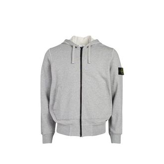 Stone Island Sweat zip &agrave; capuche en coton