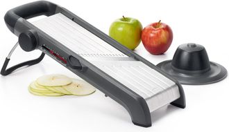 Oxo Good Grips Profi Obst- und Gemüsehobel 2.0 mit Klingen aus japanischem Edelstahl, grau