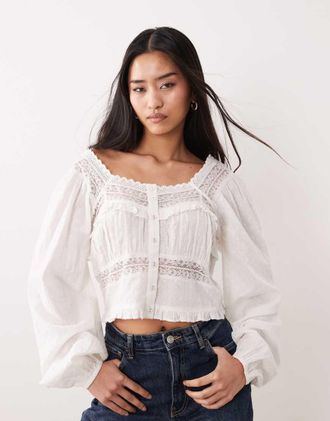 Nobody's Child Lola - Top densemble avec empi&egrave;cements en dentelle - Blanc