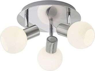 Brilliant Lampe Tiara Spotrondell 3flg eisen/weiß | 3x D45, E14, 40W, geeignet für Tropfenlampen (nicht enthalten) | Köpfe schwenkbar