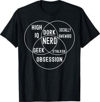 MathWare Lustiges Nerdy Venn Diagramm Nerd Geek Dork Mathematiklehrer T-Shirt