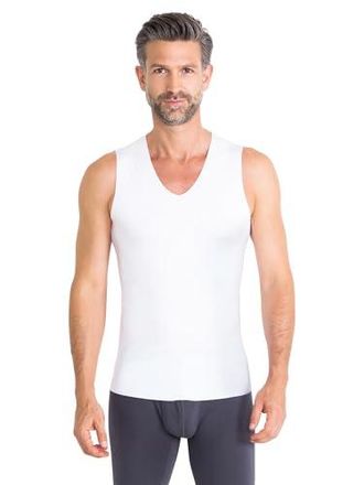Finn Clean-Cut Maillot de corps sans manches avec col en V - Sous-v&ecirc;tement invisible pour homme avec finition d&eacute;coup&eacute;e au laser - D&eacute;bardeur sans coutures e