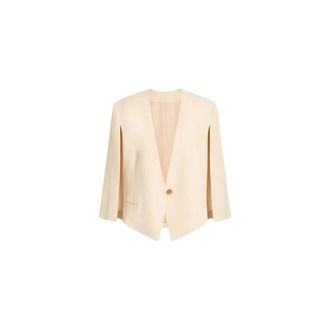 Alberta Ferretti Femme, Vestes, Beige, Taille: 38 FR Veste courte &agrave; manches cape