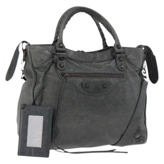Balenciaga Sac bandouli&egrave;re vintage doccasion - Femme - Pre-owned - Gris - Taille: ONE Size