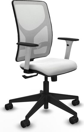 Piqueras y Crespo Wei&szlig;er Computerstuhl mit wei&szlig;en und schwarzen Armlehnen, h&ouml;henverstellbare Lendenwirbelst&uuml;tze, ausgestattet mit Sincro 3 Positionen und Schneideschaum