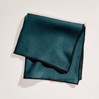 Madura Serviette De Table Carlina Pétrole et bourdon noir - BLEU