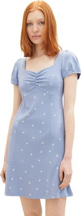 Tom Tailor Damen 1036598 Jerseykleid mit Muster, 31708-Mid Blue Butterfly Print, XS