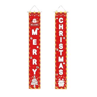 Generic Feiertags-Eingangsbanner - Festliche T&uuml;rdekoration, hell beleuchtete saisonale h&auml;ngende dekorative Beschilderung | Wetterbest&auml;ndiger, langlebiger Outd