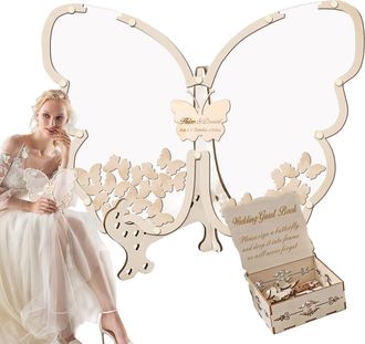 Generic Segen der Geschenkbox mit Schmetterlingsmotiv für das Hochzeits-Gästezeichen | Gästebuch für Baby Shines mit Butterfly Motif | Gästebuch von F