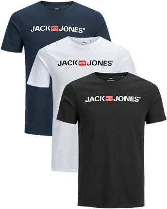 Jack & Jones T-Shirt Stilvolles Slim-Fit oder Regular Shirt mit Printdruck (3er-Pack) Printdruck