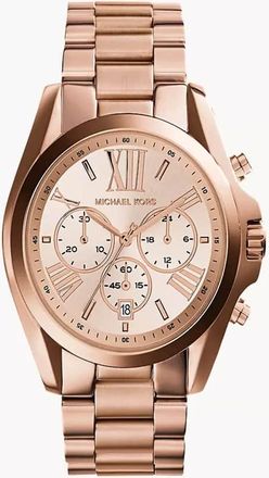 Michael Kors Bradshaw - Montre pour femme en acier inoxydable &agrave; mouvement chronographe - Or rose-Dor&eacute;