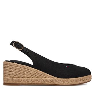 Tommy Hilfiger Espadrilles Tommy Hilfiger Mid Wedge Espad Slingback FW0FW09228 Schwarz