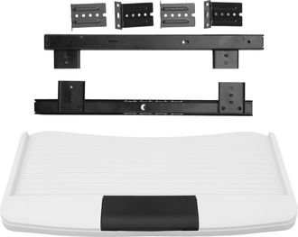 Aboofan Verstellbare Ger&auml;uscharme Tastaturschublade unter Tisch mit Schwarzer Gleitschiene Platzsparende Unter Schreibtisch Ablage f&uuml;r B&uuml;ro Verstecktes Keyboa