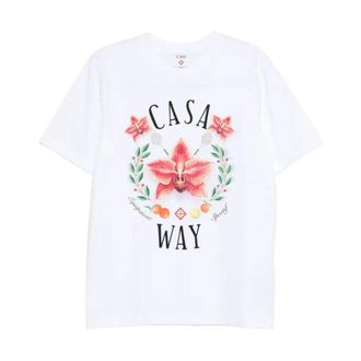 Casablanca Casa Way Orchidee T-Shirt - - Tops - Herren - Wei&szlig; - L