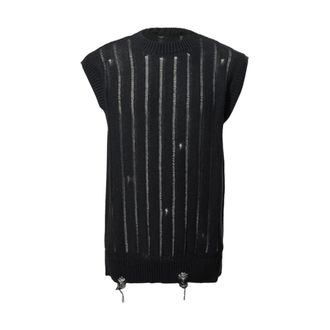 Laneus Homme, Pulls, Noir, Taille: M Ripped Knitted Vest