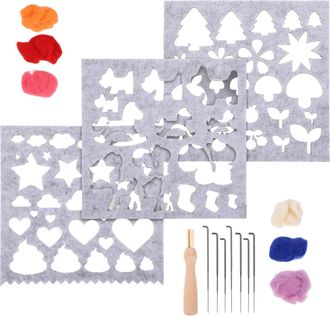 Pretyzoom Filzset Anf&auml;nger mit Wool Felting Mold DIY Vorlage f&uuml;r Nadelfilzen Dekorative Filzformen Einfaches Trockenfilzen Werkzeug f&uuml;r Kreative Handarbeiten un