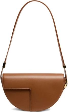 Patou Femme, Sacs, Brun, Taille: ONE Size Sac bandouli&egrave;re demi-lune en cuir