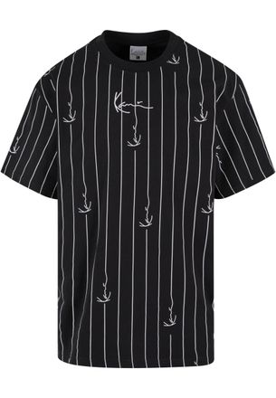 Karl Kani Herren KM242-004-2 Small Signature Logo Prinstripe Tee Black/White, S
