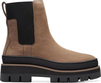 Clarks bottines chelsea Orianna &agrave; semelle plateforme - Marron
