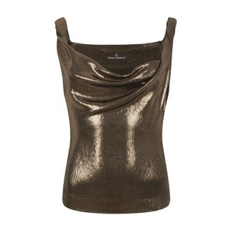 Vivienne Westwood Metallic Draped Top - - Tops - Damen - Braun - S