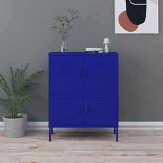 vidaXL Armoire de rangement Bleu marine 80x35x101,5 cm Acier - Vidaxl