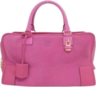 Loewe Pre-owned Sac &agrave; main en daim - Femme - Pre-owned - Rose - Taille: ONE Size