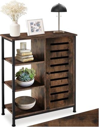 TecTake Buffet 71 x 32 x 82 cm, Rangement Cuisine, 3 Compartiments Ouverts et 3 ferm&eacute;s, Meuble de Cuisine, Vaisselier, Bahut, Buffet Salle a Manger, Meuble de