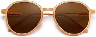 Sojos Lunettes de soleil Femme Ronde,Rétro Mode Hexagonale Tendance Grandes Formes Lunettes de Soleil Protection UV400 SJ2181