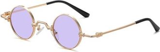 Generic Lunettes De Soleil Rondes &Agrave; Petite Monture En M&eacute;tal For Hommes Et Femmes, Tir Rue, F&ecirc;te Vacances(Purple)