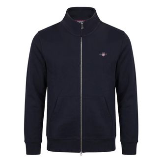 GANT SweaT-shirt zipp&eacute; Shield - Homme - Sweatshirts et sweats &agrave; capuche - Bleu - Taille: XL