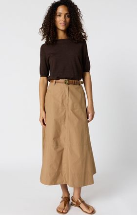 Gerard Darel Jupe midi en coton - JINA - Caramel