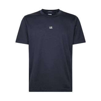 C.P. Company Kurz&auml;rmeliges Baumwoll-T-Shirt - - Tops - Herren - Blau - L
